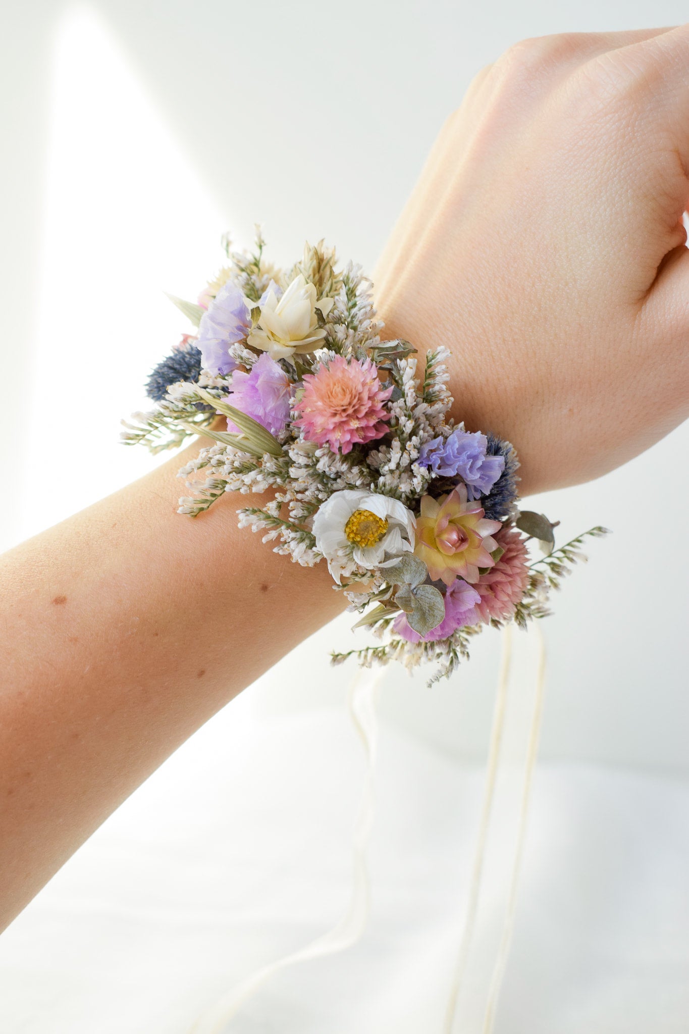 Wildflower Meadow Dried Flower Wrist Corsage